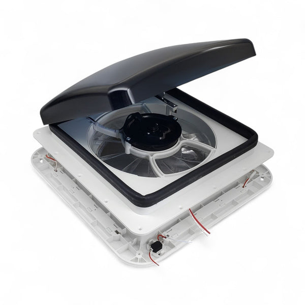 12v Shower Roof Vent with LED Lights | Tinted Lid 50–80mm – Campervan ...