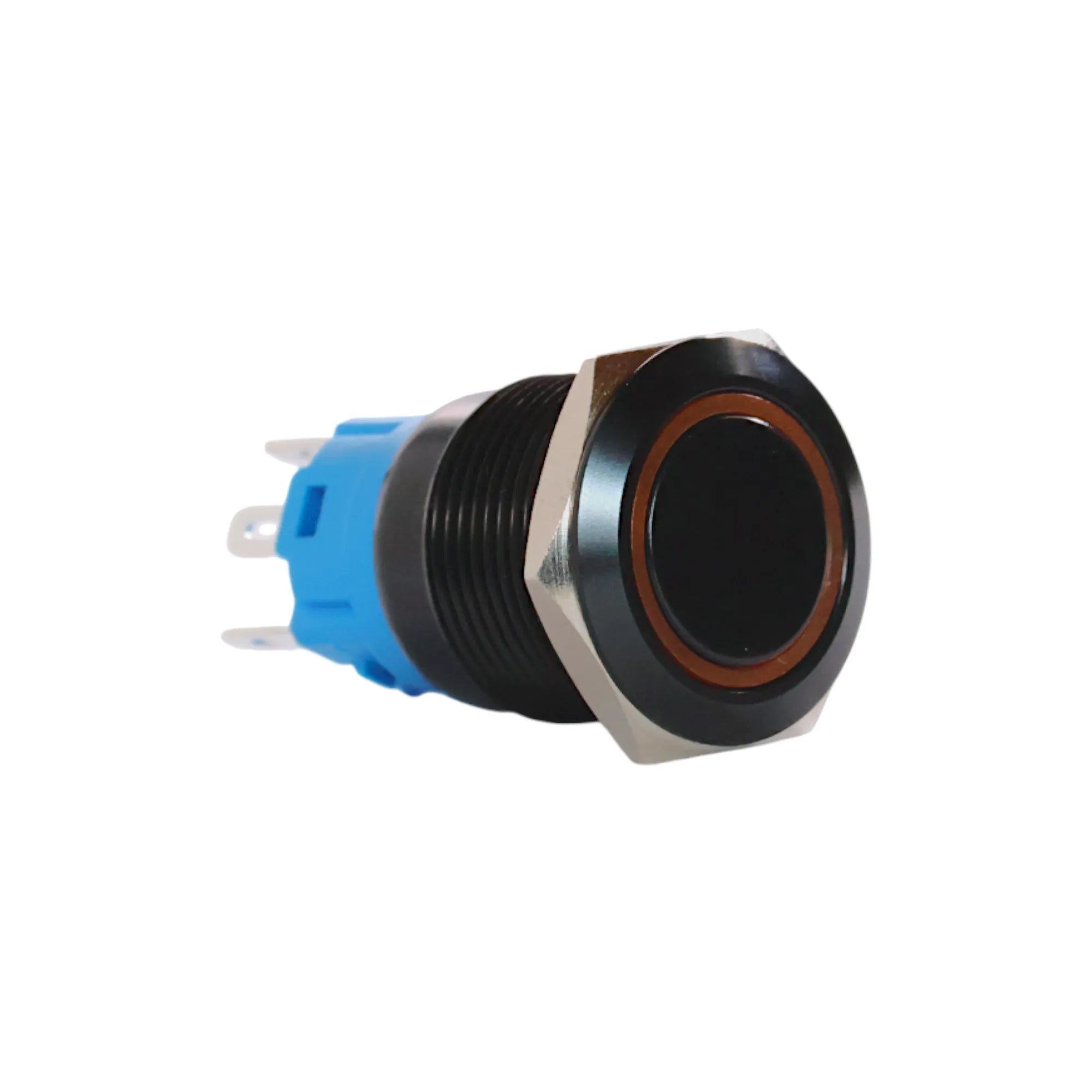 19mm LED Push Button Yellow Switch Anodised Black 12–24v – Campervan ...