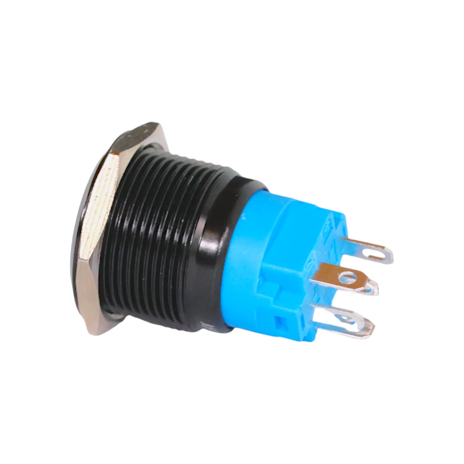 22mm LED Push Button Red Switch Anodised Black 12–24v – Campervan Builders