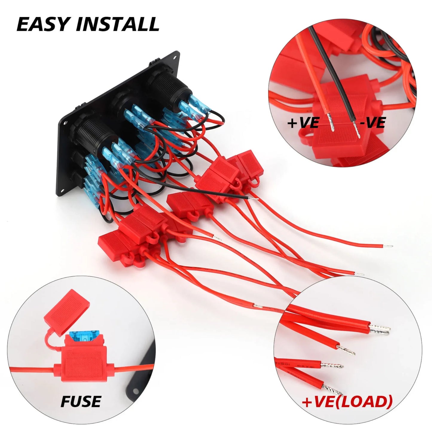 8-Way Rocker Switch Panel with USB, Voltmeter & 12V Socket – Campervan ...