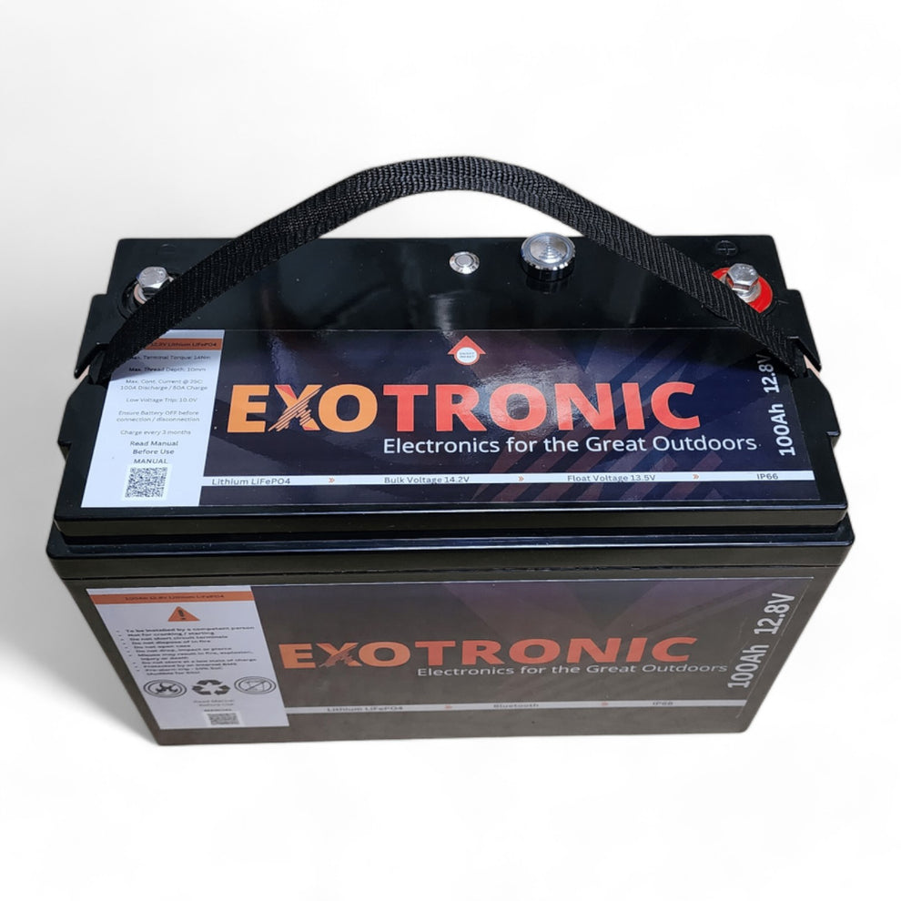 Exotronic 12V 100Ah Smart Deep Cycle LiFePO4 Lithium Battery ...