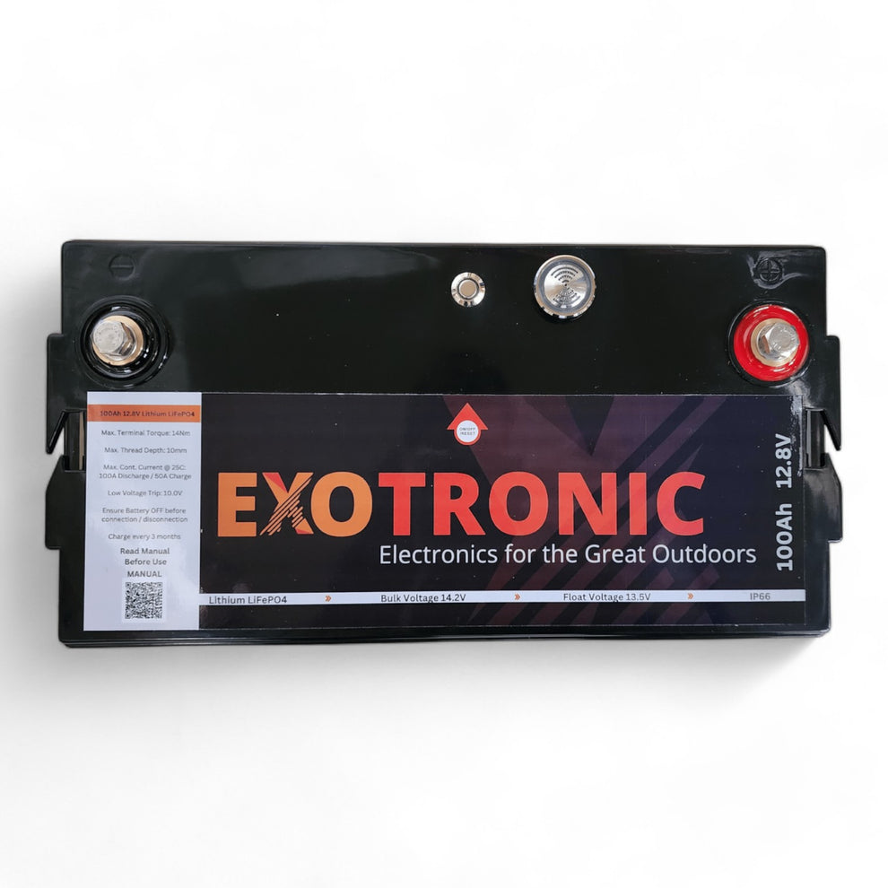 Exotronic 12V 100Ah Smart Deep Cycle LiFePO4 Lithium Battery ...