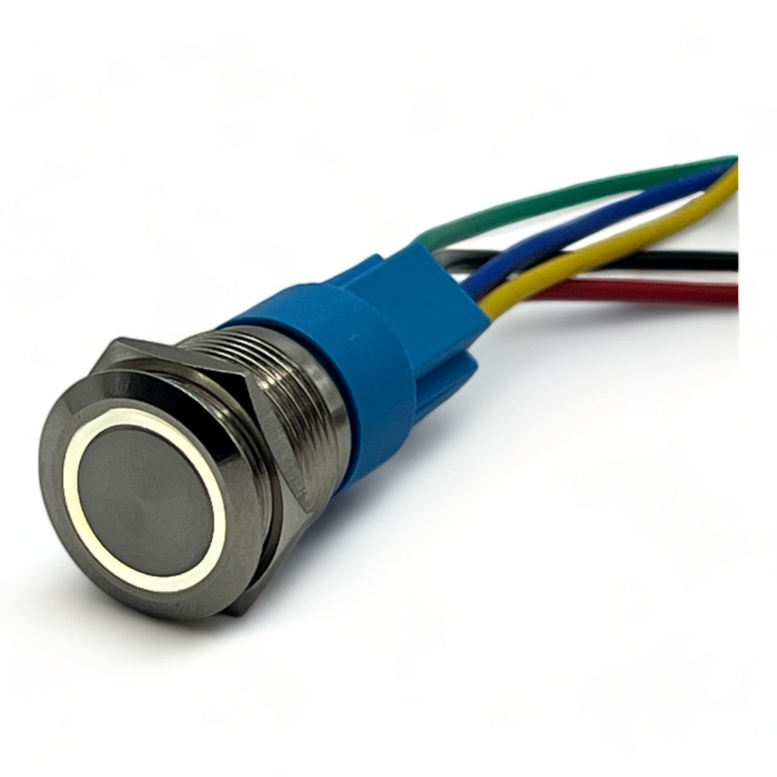 19mm Latching LED Push Button Switch | Stainless Steel | 12-24V ...