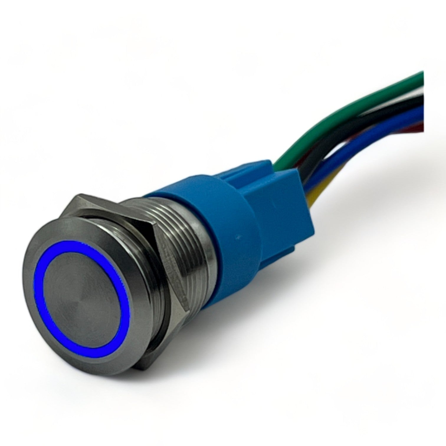 19mm Latching LED Push Button Switch | Stainless Steel | 12-24V ...