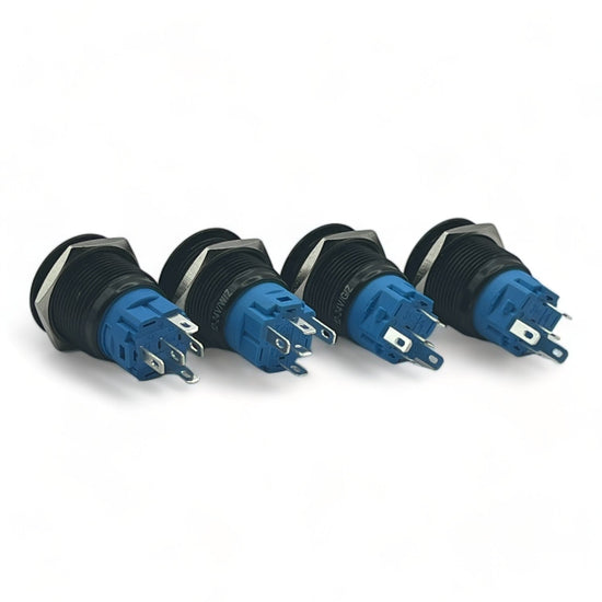 19mm Latching LED Push Button Switch | Anodized Black | 12-24V ...