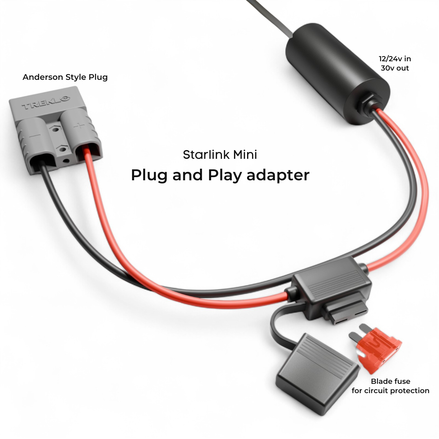 Starlink Mini 12V Plug and Play Power Adapter with Anderson Plug ...
