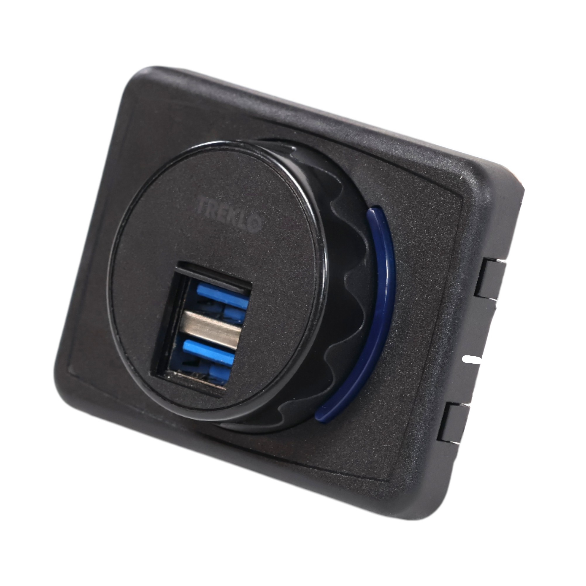 Surface Mount USB-A Charger – Blue LED – 12–24V Power – Campervan Builders