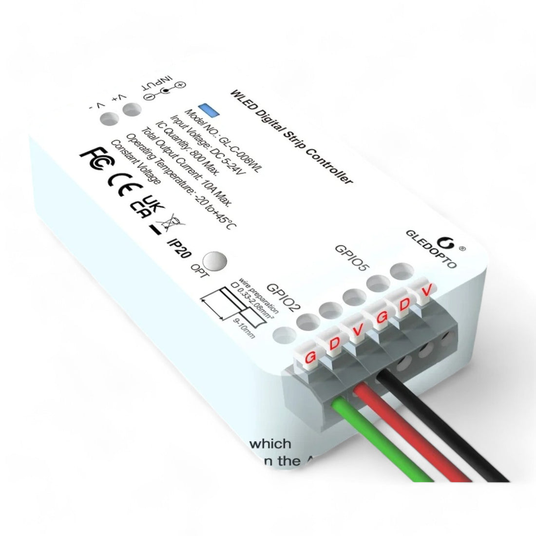 WLED Strip Controller 5-24V | WiFi Control for RGB/RGBW LED Strips ...
