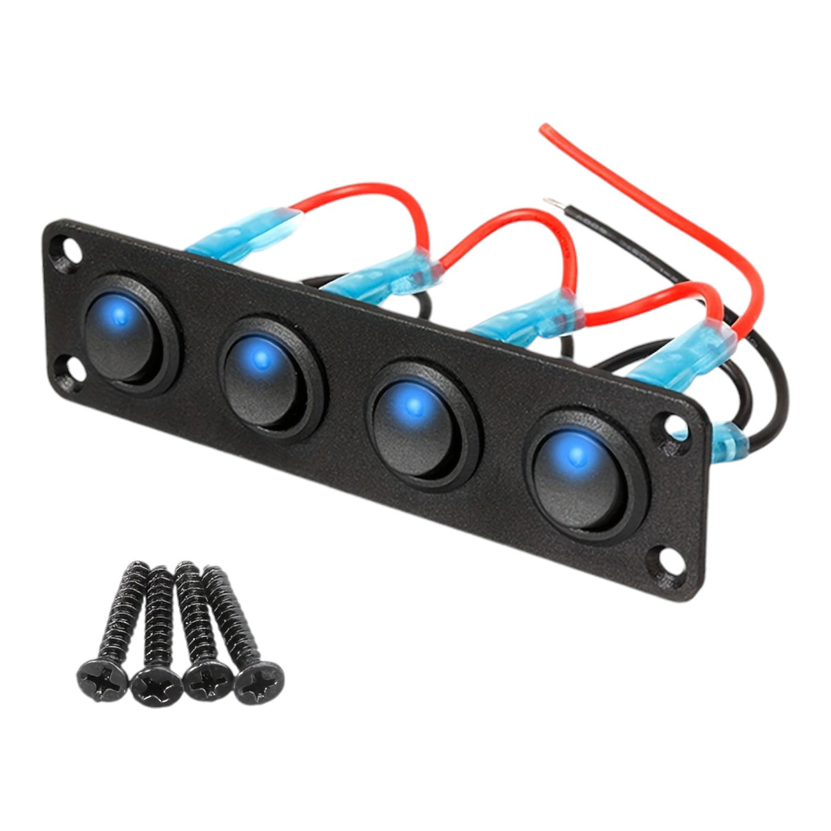 4 Switch Panel with Blue LED | Quad 12V Control for Campervans ...