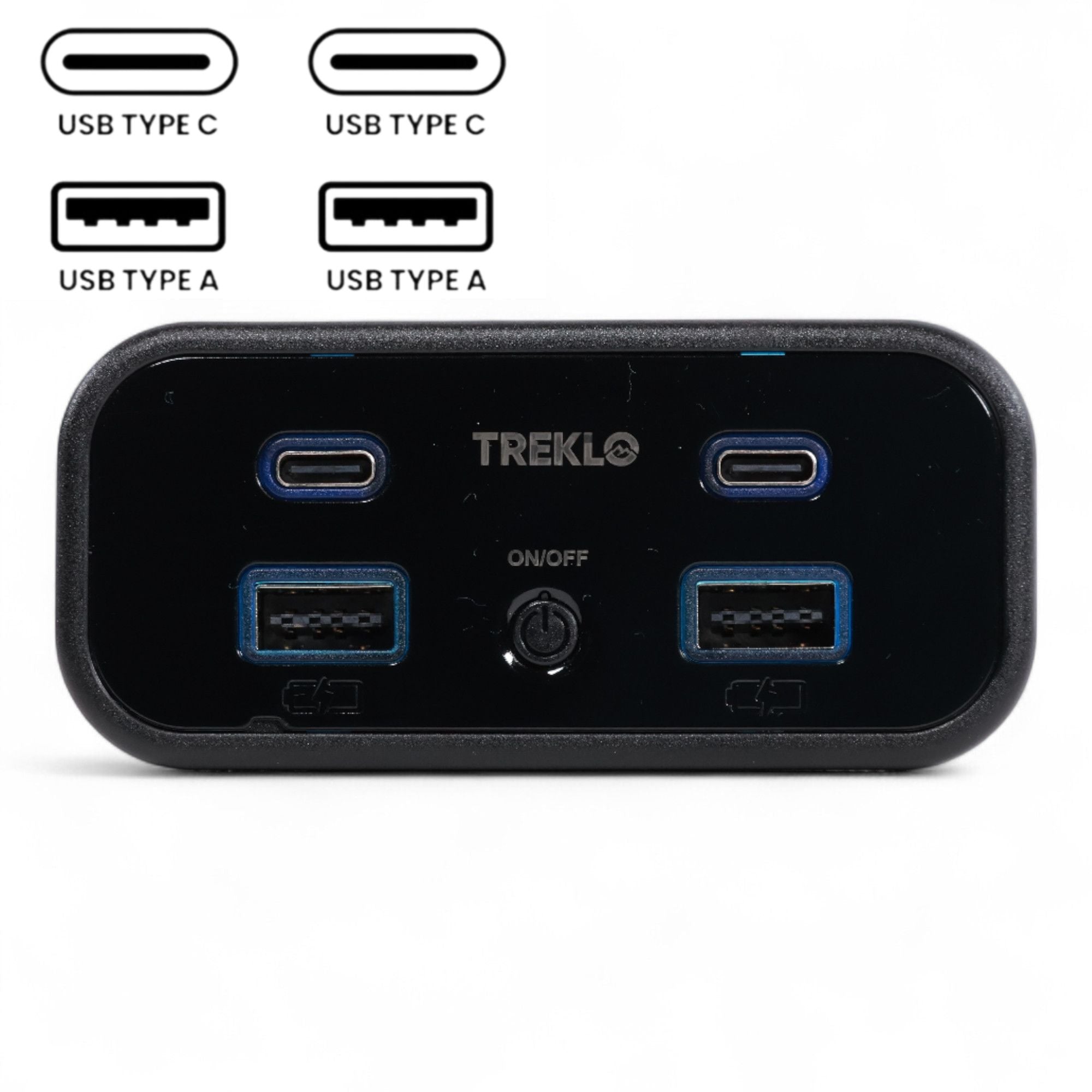 Treklo MultiCharge Quad USB-A USB-C Black – Campervan Builders
