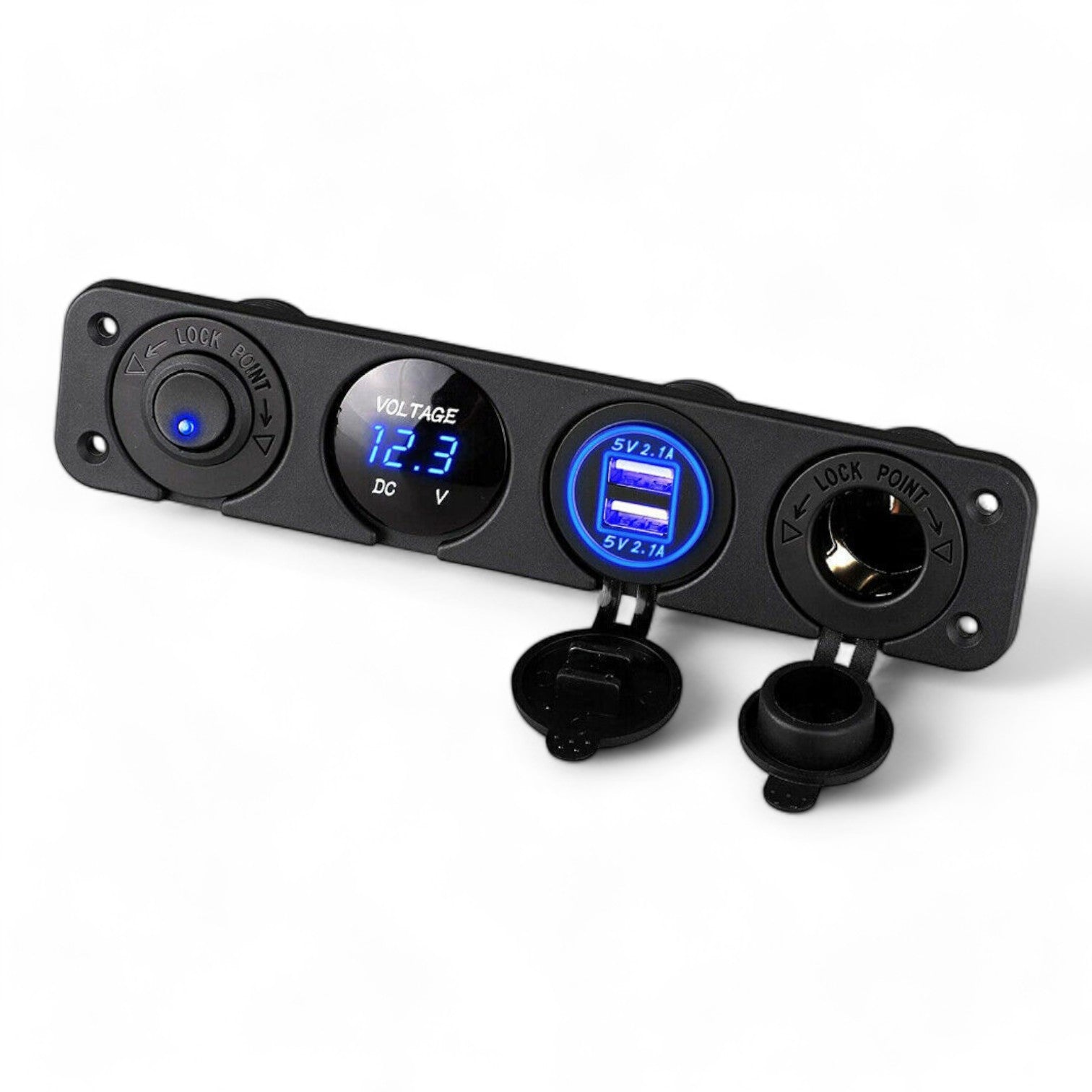4 In 1 USB, 12v Socket, Voltmeter and Switch (Surface Mount ...