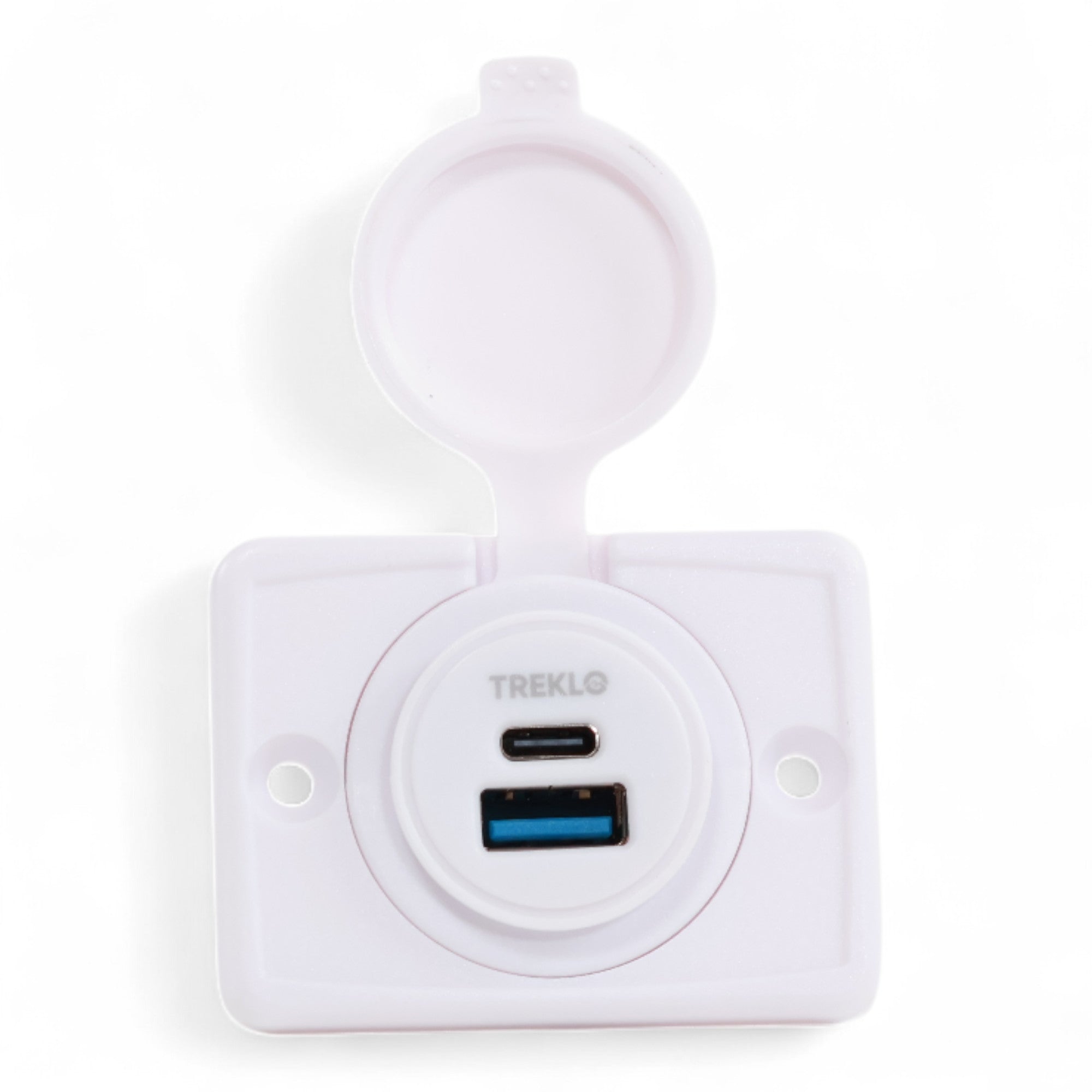 White Flush-Mount USB Charger – Caravan, Campervan, Boat 12–24V ...