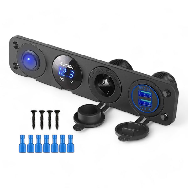 4 In 1 USB, 12v Socket, Voltmeter and Switch (Surface Mount ...